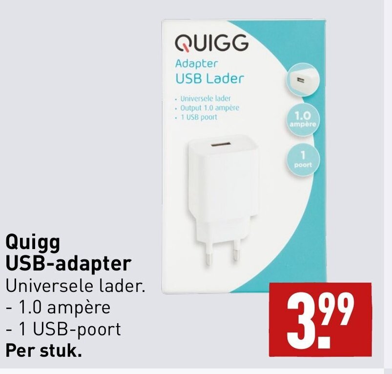 Quigg USB-adapter aanbieding bij ALDI