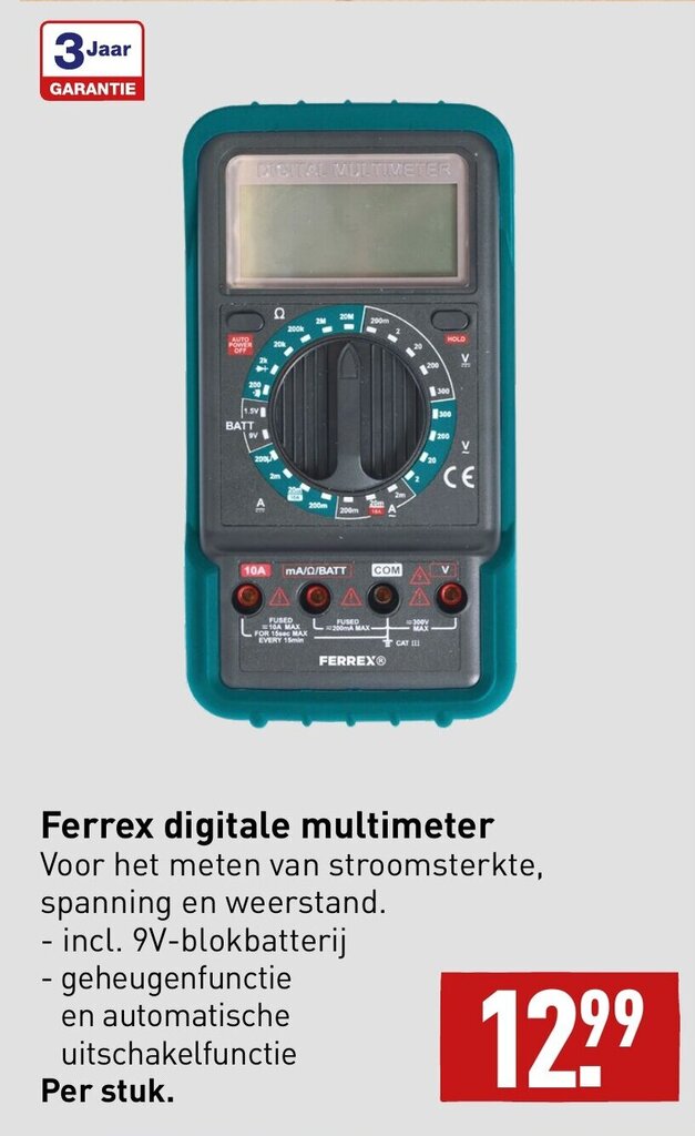 Ferrex digitale multimeter per stuk aanbieding bij ALDI