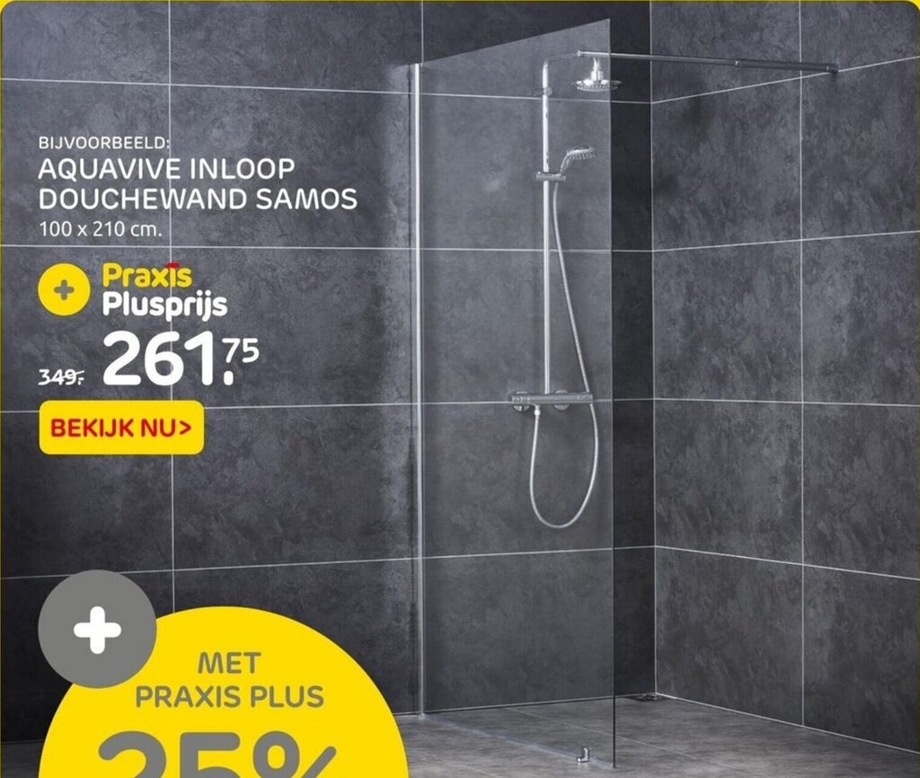 Aquavive inloop douchewand samos 100 x 210 cm aanbieding bij Praxis