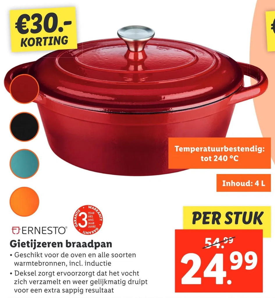 Gietijzeren braadpan aanbieding bij Lidl