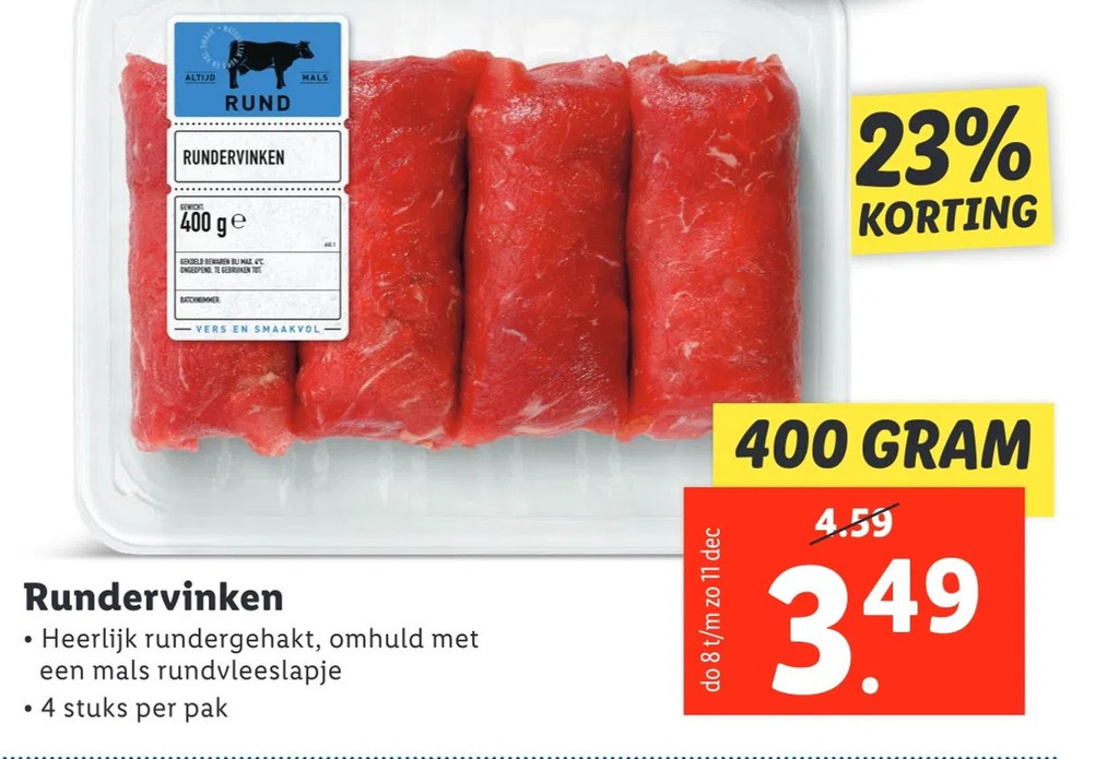 Rundervinken aanbieding bij Lidl
