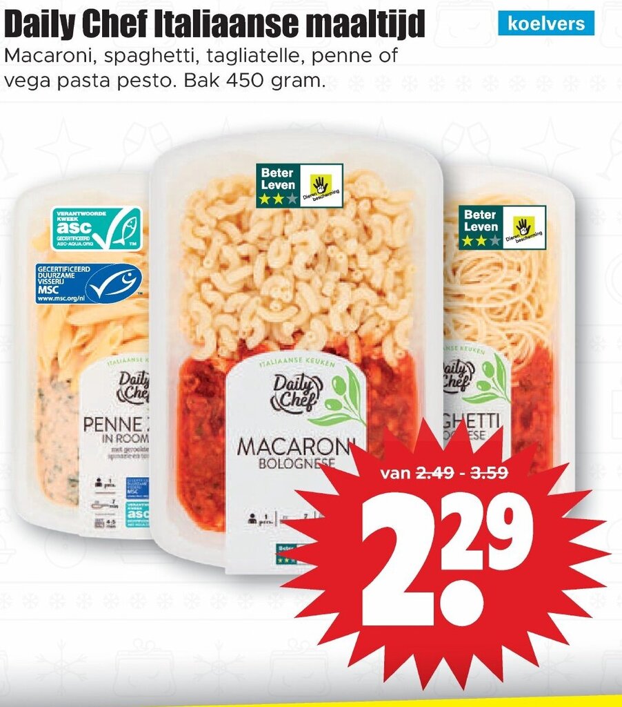Daily Chef Italiaanse maaltijd 450 gram aanbieding bij Dirk