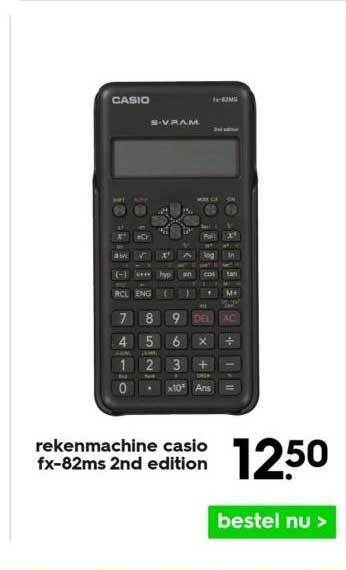 Rekenmachine casio fx-82ms 2nd edition aanbieding bij HEMA
