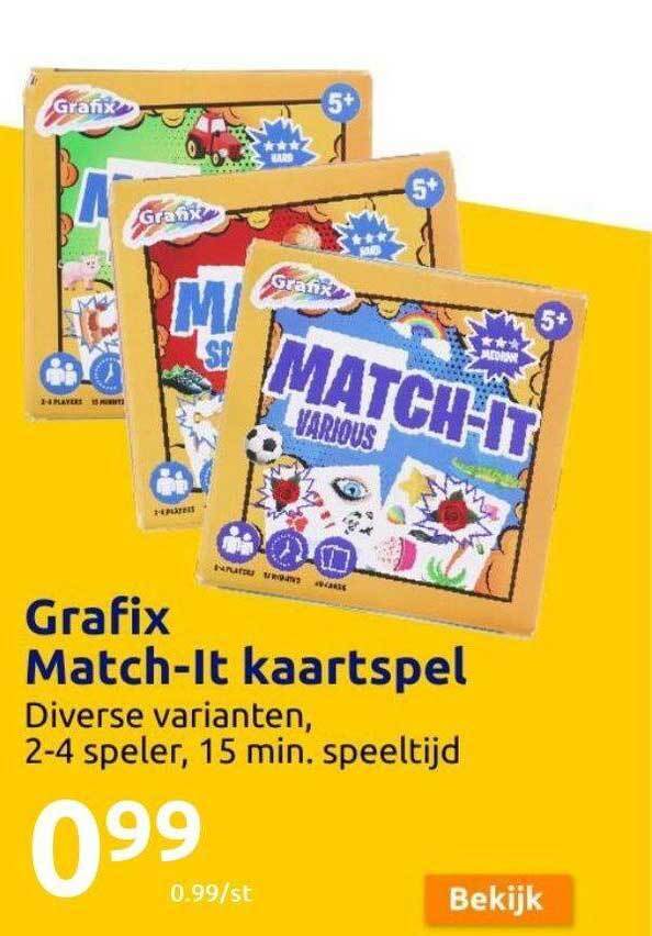 Grafix match-it kaartspel aanbieding bij Action