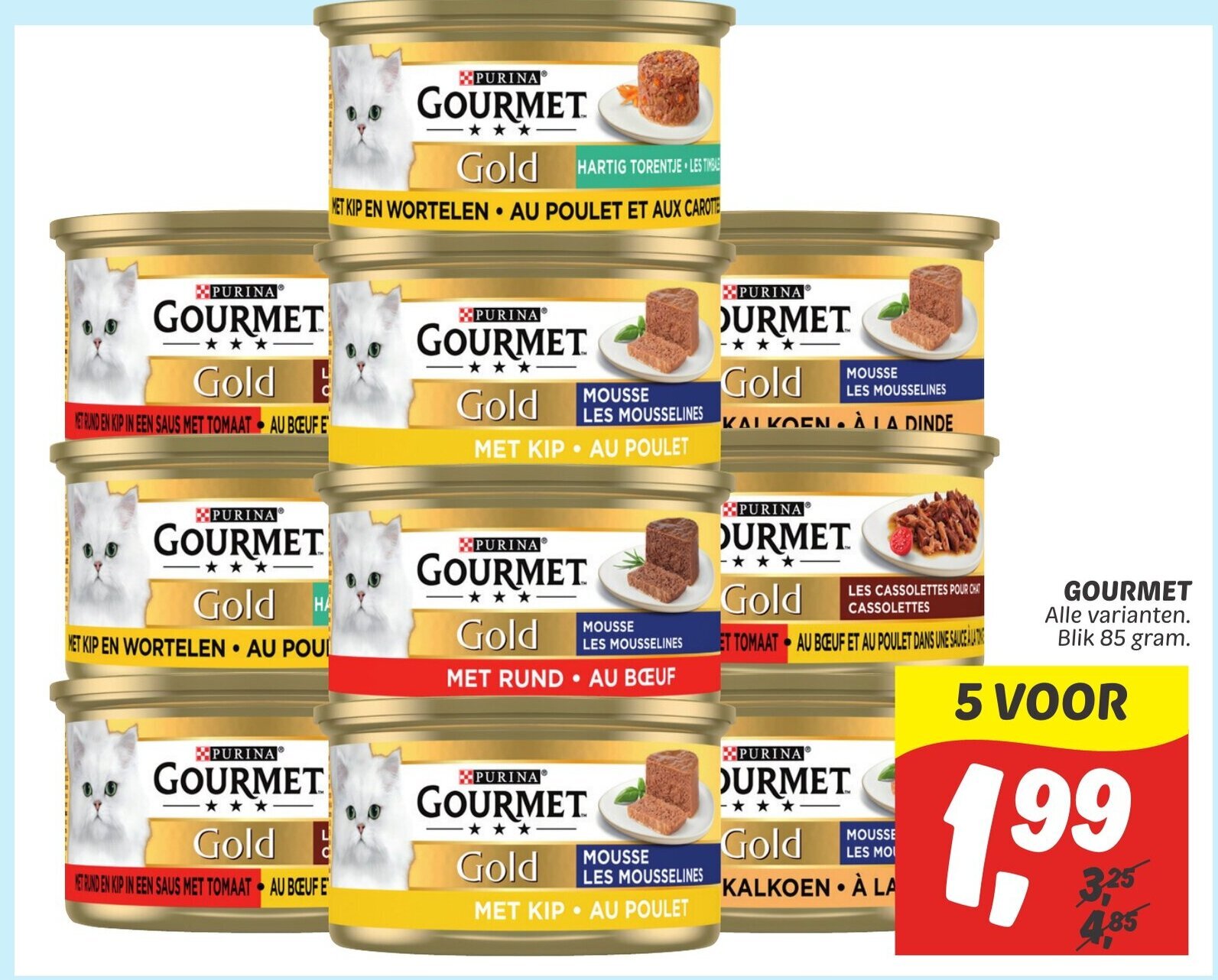 Gourmet 85g 5 voor aanbieding bij Dekamarkt