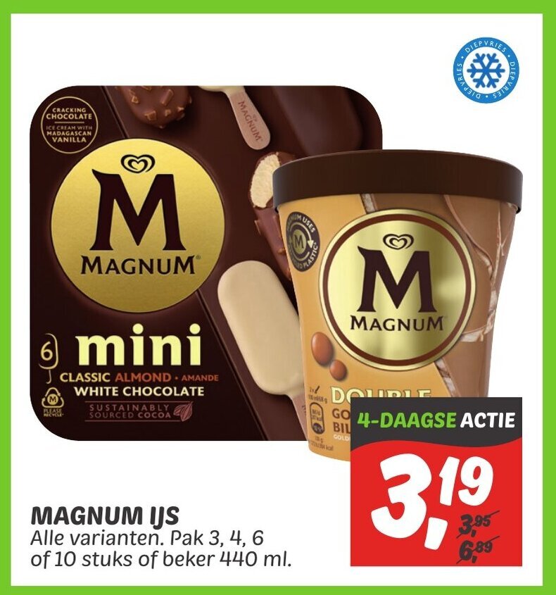 Magnum ijs 440ml aanbieding bij Dekamarkt