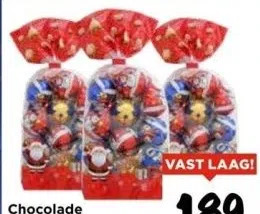 Chocolade kerstballen zak 195 gram aanbieding bij Vomar