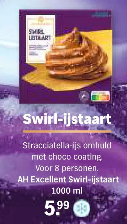Ah excellent swirl-ijstaart aanbieding bij Albert Heijn