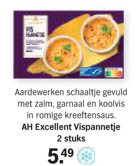 Ah excellent vispannetje 2 stuks aanbieding bij Albert Heijn