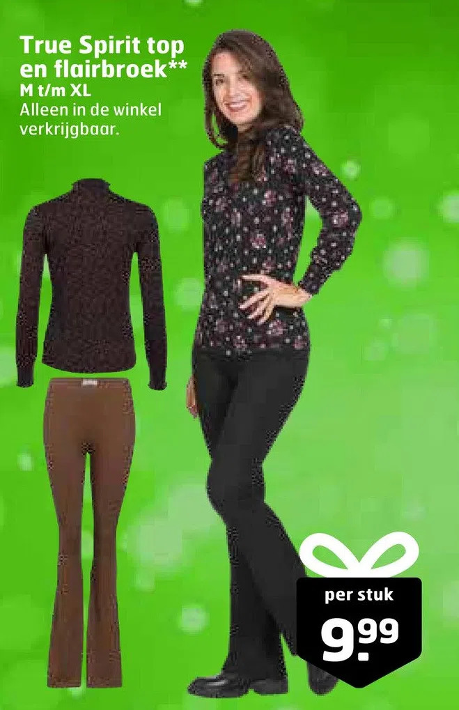True spirit top en flairbroek** aanbieding bij Trekpleister