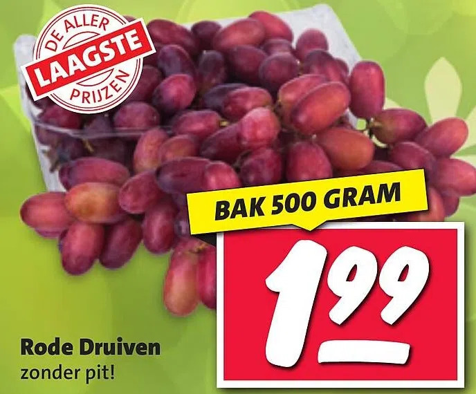 Rode druiven zonder pit! aanbieding bij Nettorama