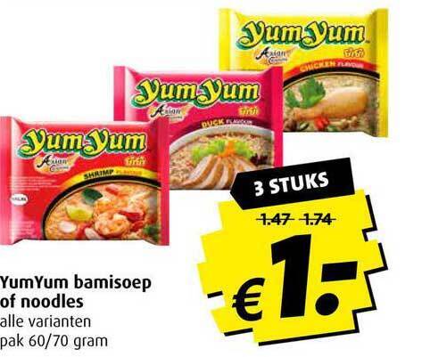 Yumyum bamisoep of noodles aanbieding bij Boni