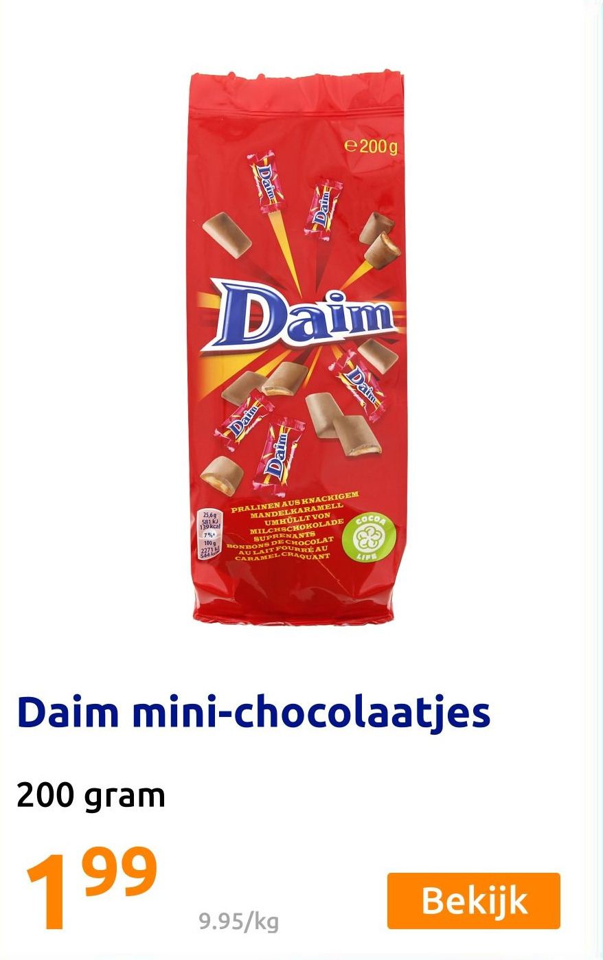Daim mini-chocolaatjes aanbieding bij Action