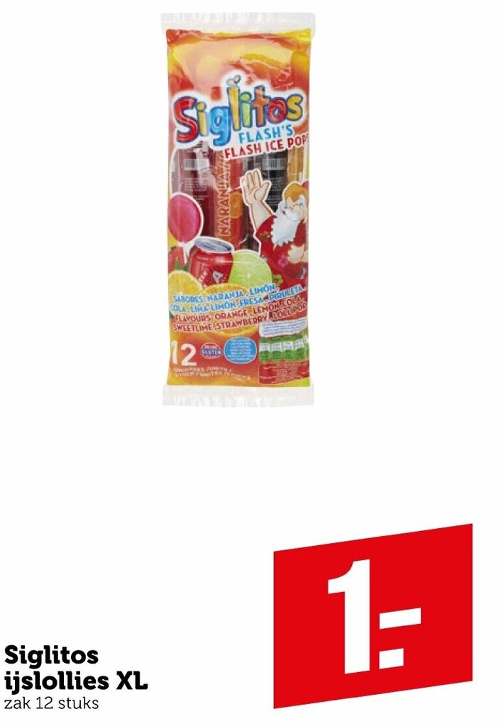 Siglitos ijslollies XL 12 stuks aanbieding bij Coop