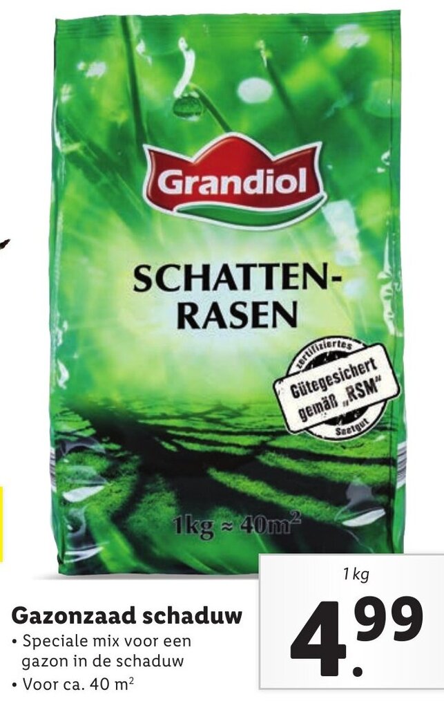 Grandiol Gazonzaad schaduw 1kg aanbieding bij Lidl
