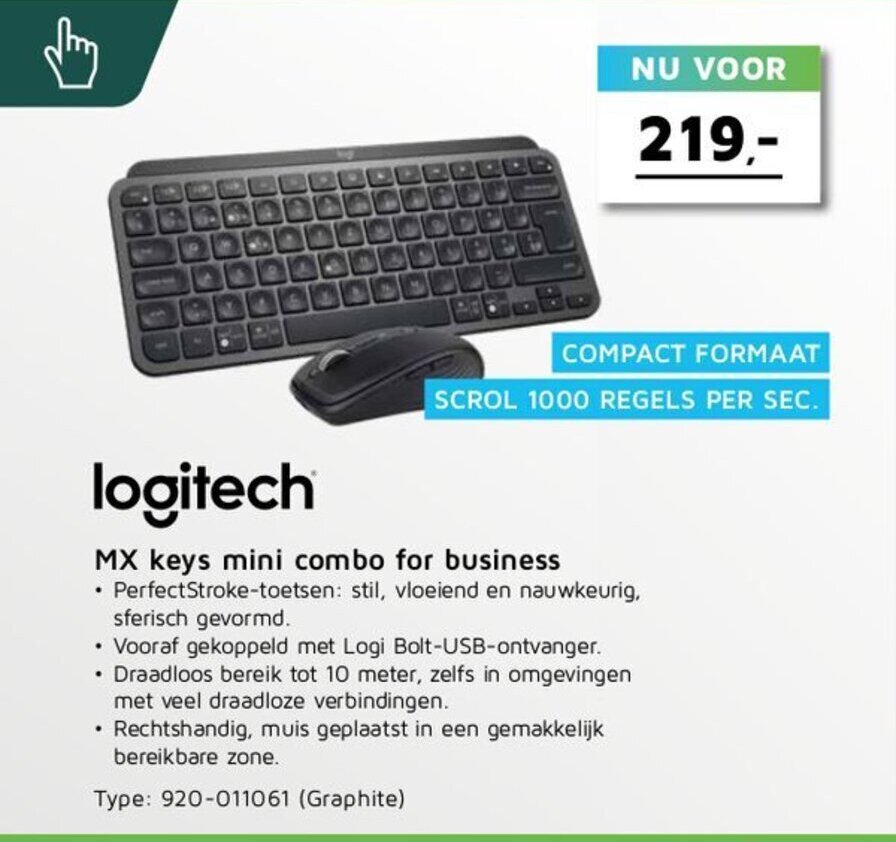 Logitech mx keys mini combo for business aanbieding bij Digitotaal