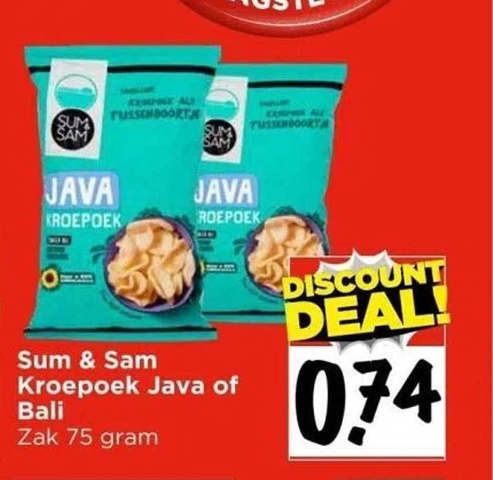 Sum & sam kroepoek java of bali aanbieding bij Vomar Voordeelmarkt
