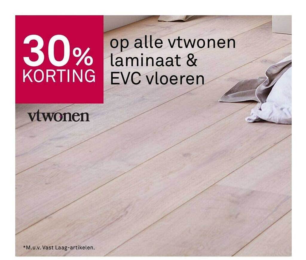 Op alle vtwonen laminaat & evc vloeren aanbieding bij Karwei