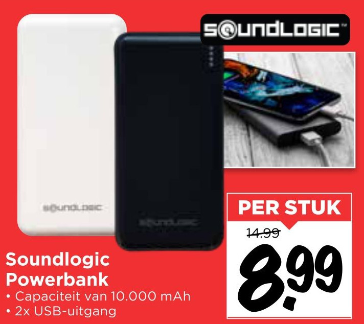 Soundlogic Powerbank aanbieding bij Vomar Voordeelmarkt