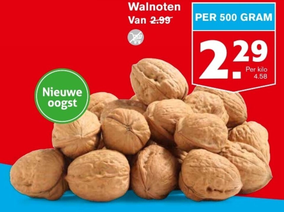 Walnoten 500g aanbieding bij Hoogvliet