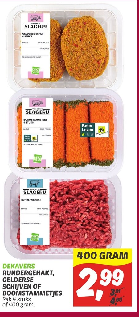 Dekavers Rundergehakt, Gelderse Schijven Of Boomstammetjes pak 4 stuks ...