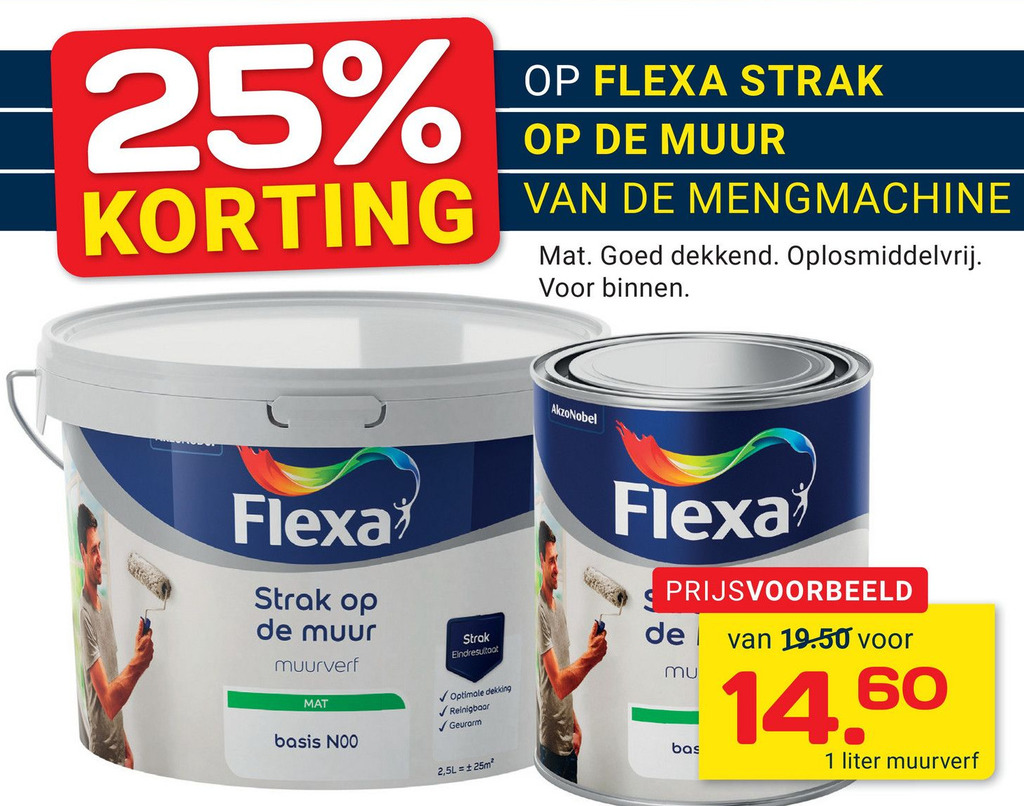 Op flexa strak op de muur aanbieding bij Kluswijs