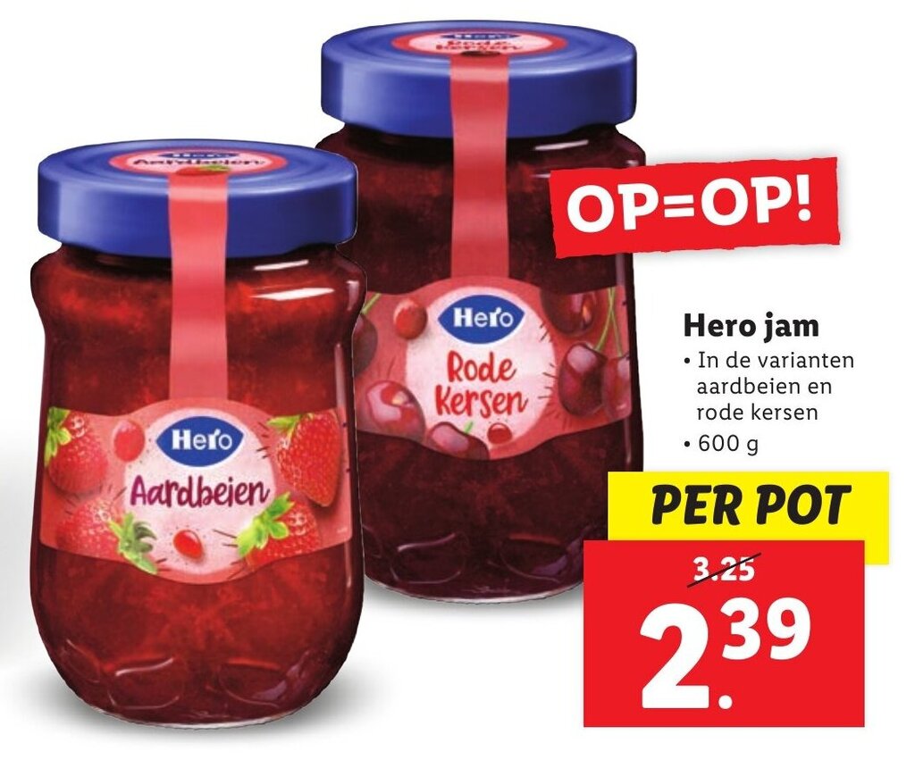 Hero jam 600g aanbieding bij Lidl