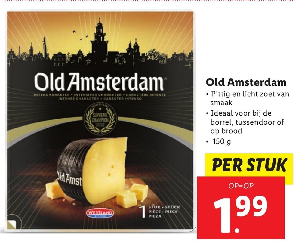 Old amsterdam 150g aanbieding bij Lidl
