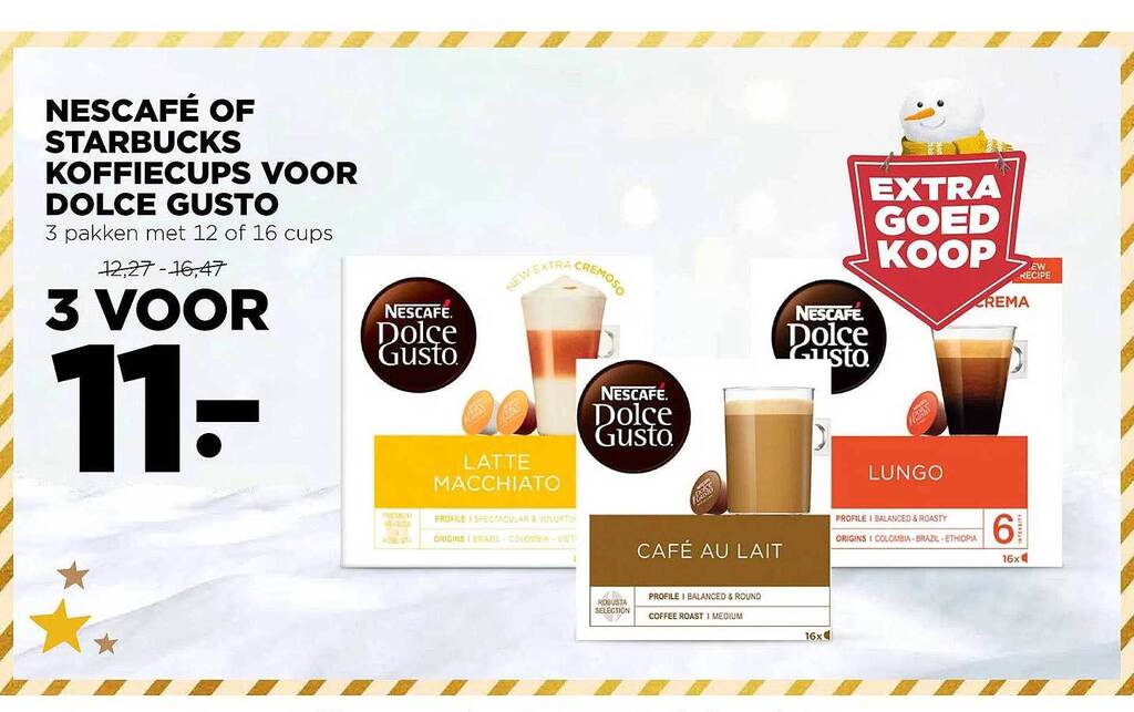 Nescafé of starbucks koffiecups voor dolce gusto aanbieding bij Jumbo