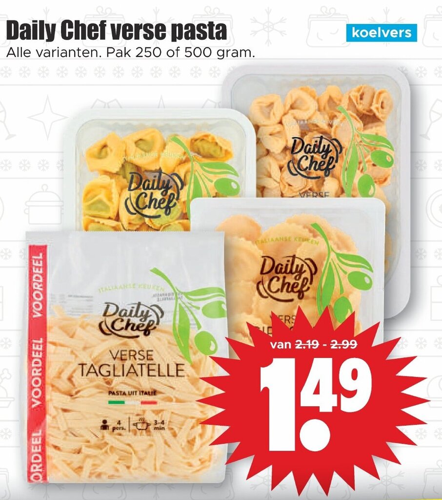 Daily Chef verse pasta 250 of 500 gram aanbieding bij Dirk