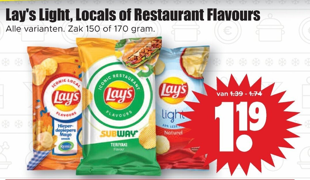 Lay's Light, Locals of Restaurant Flavours aanbieding bij Dirk