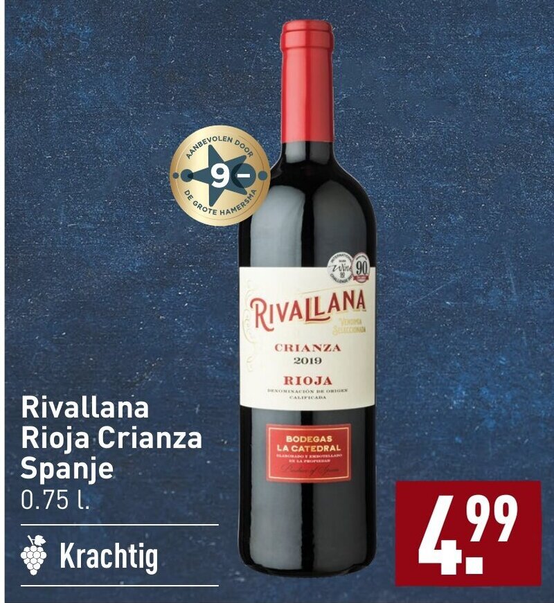 Rivallana rioja crianza spanje aanbieding bij ALDI