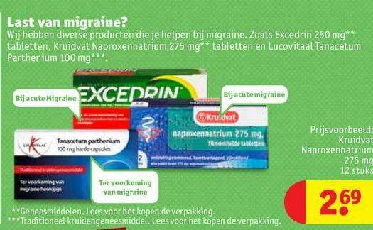 Kruivat Naproxennatrium 275mg, Lucovitaal Tanacetum Parthenium 100mg Of ...