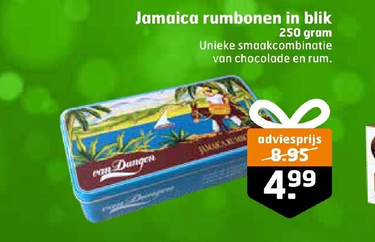 Jamaica rumbonen in blik 250 gram aanbieding bij Trekpleister