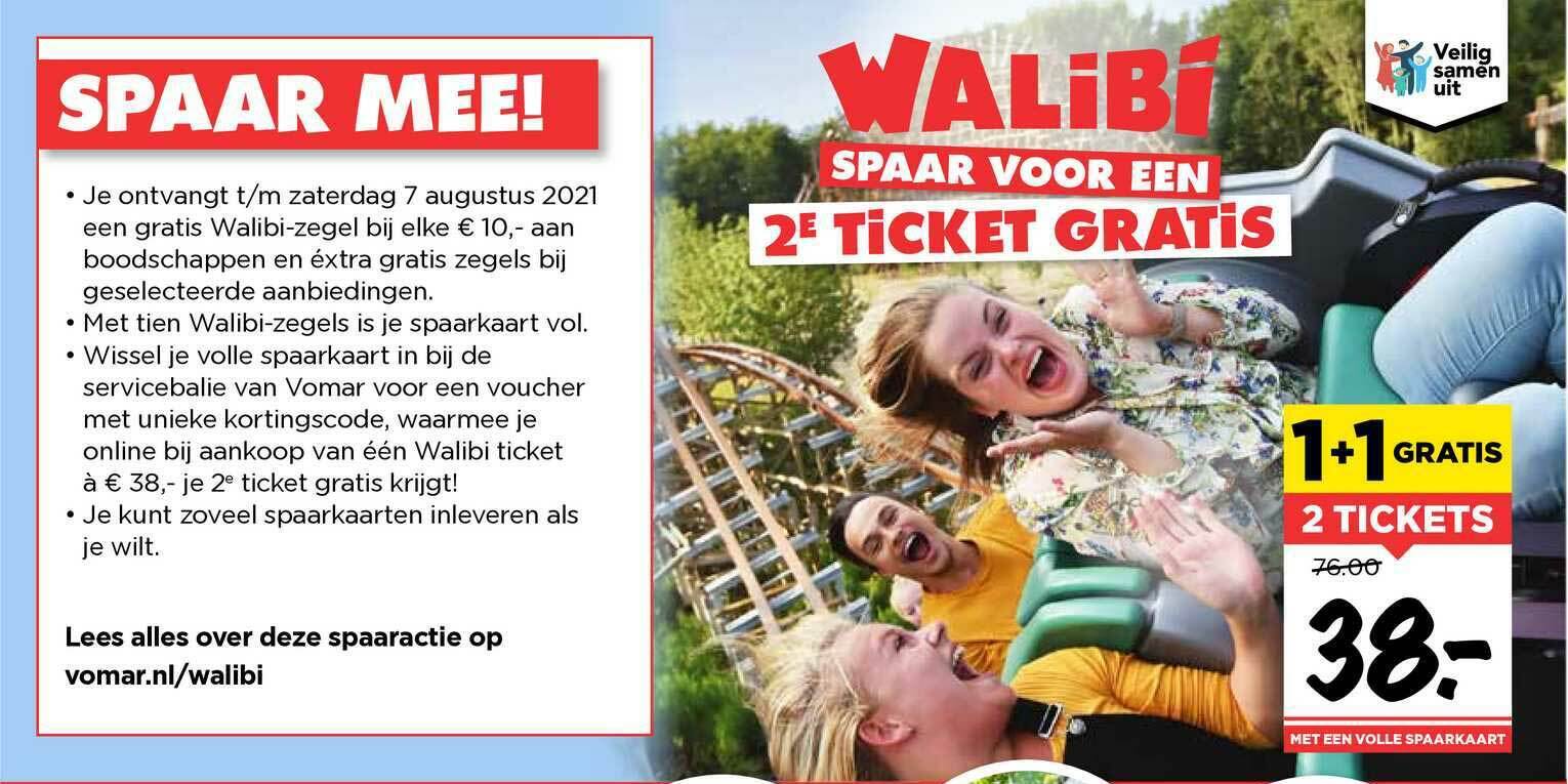 Walibi Tickets 1+1 Gratis aanbieding bij Vomar