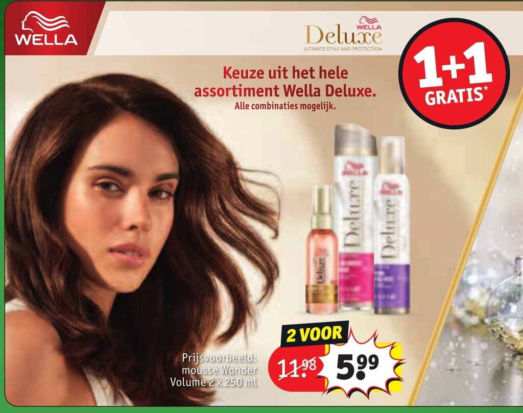 Keuze uit het hele assortiment Wella Deluxe 1+1gratis aanbieding bij ...