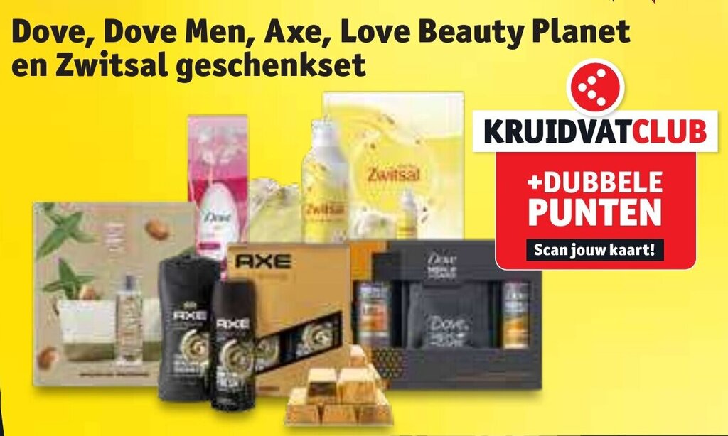Dove, Dove Men, Axe, Love Beauty Planet en Zwitsal geschenkset ...