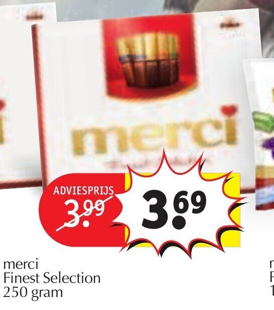 Merci Finest Selection 250 gram aanbieding bij Kruidvat