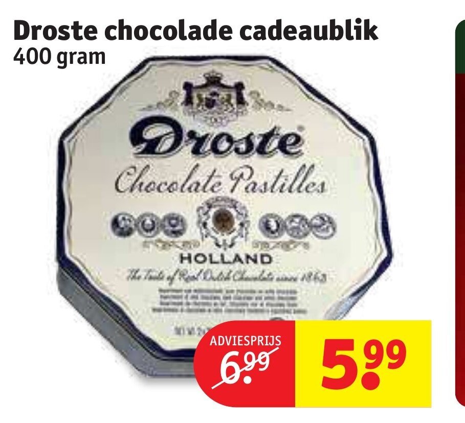 Droste chocolade cadeaublik 400 gram aanbieding bij Kruidvat