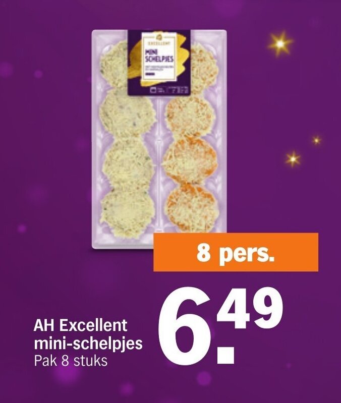 AH Excellent Mini-Schelpjes Pak 8 Stuks aanbieding bij Albert Heijn