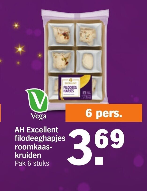 AH Excellent Filodeeghapjes Roomkaas-Kruiden Pak 6 Stuks aanbieding bij ...