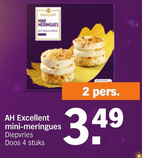 AH Excellent mini Meringues Diepvries Doos 4 Stuks aanbieding bij ...