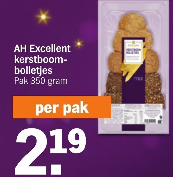 AH Excellent Kerstboom Bolletjes Pak 350gram aanbieding bij Albert Heijn