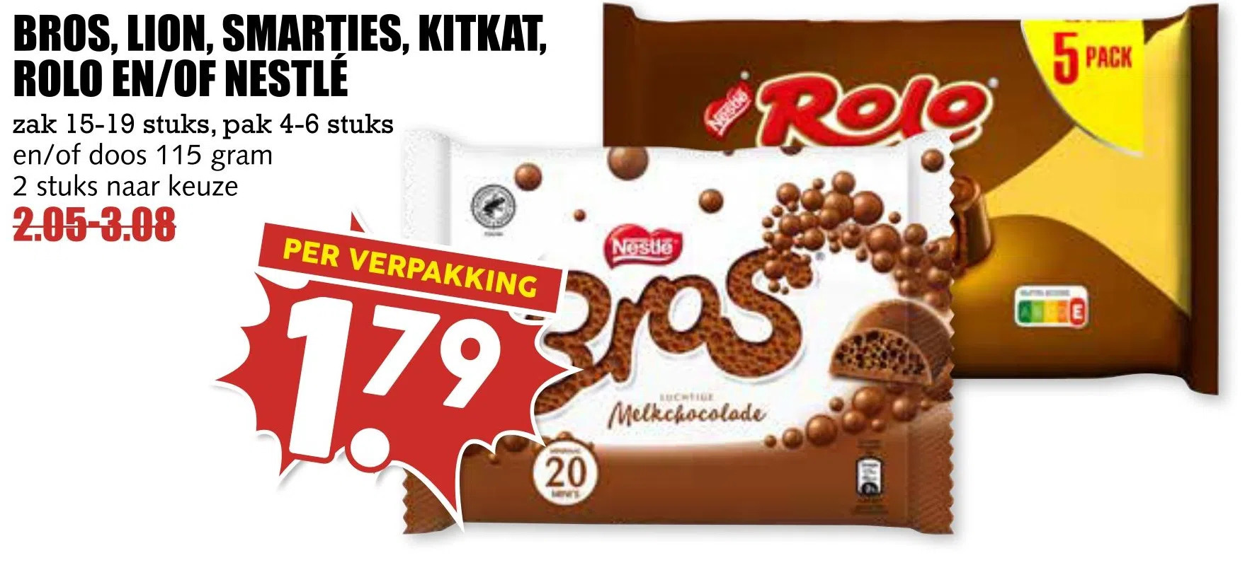 Bros, lion, smarties, kitkat, rolo en/of nestlé aanbieding bij MCD ...
