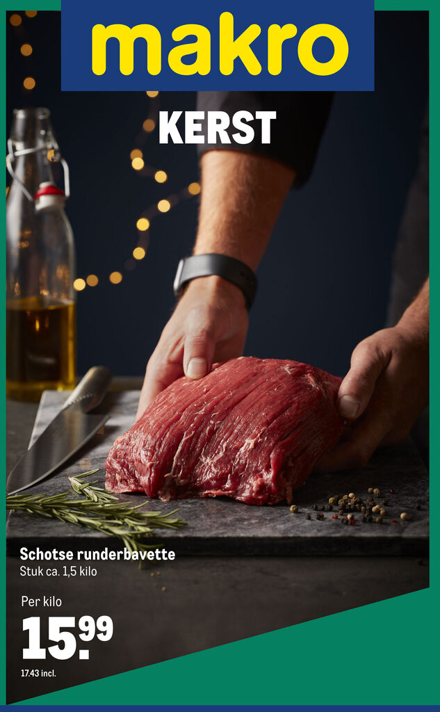 Schotse runderbavette 1,5 kilo aanbieding bij Makro