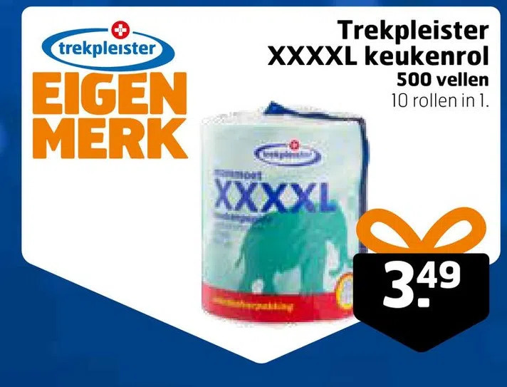 Trekpleister xxxxl keukenrol aanbieding bij Trekpleister