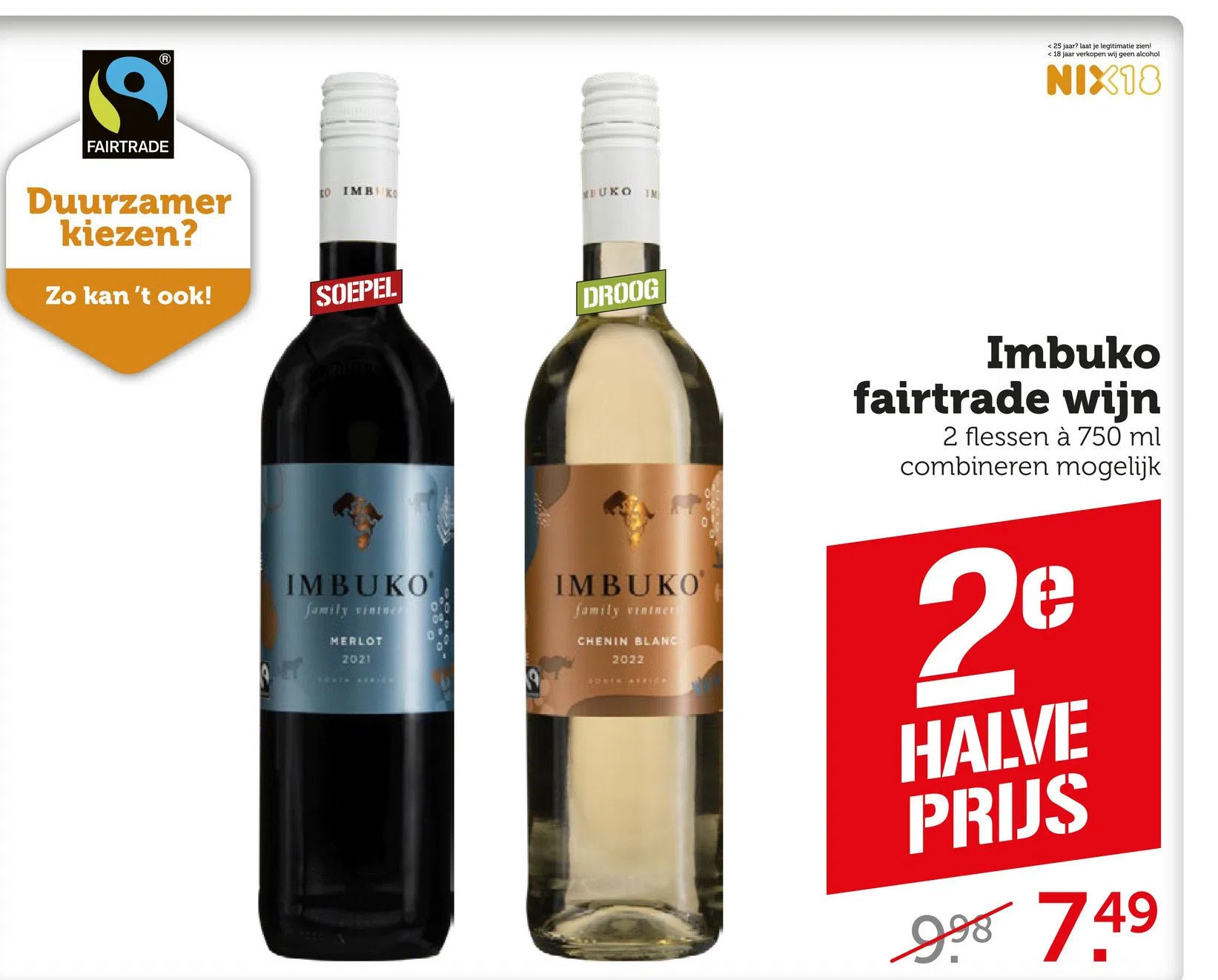 Imbuko fairtrade wijn aanbieding bij Coop