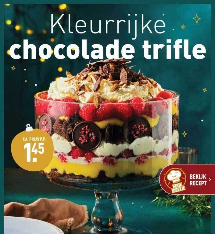 Kleurrijke chocolade trifle aanbieding bij ALDI