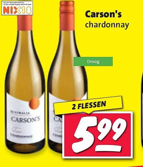 Carson's chardonnay aanbieding bij Nettorama