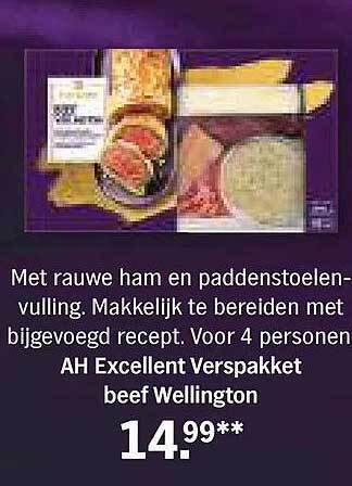 Ah excellent verspakket beef wellington aanbieding bij Albert Heijn
